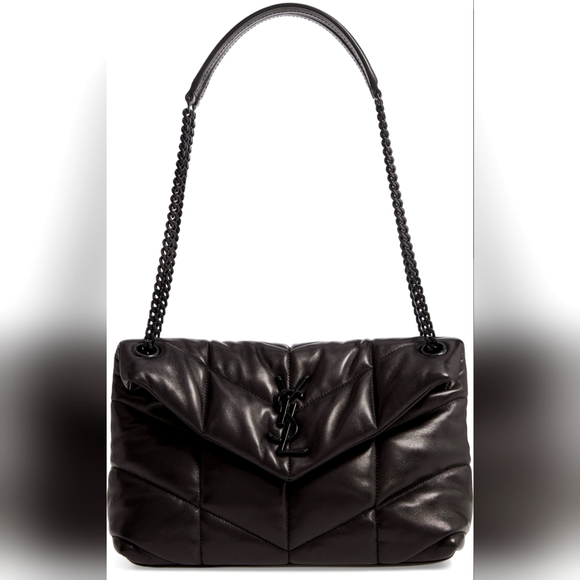 Yves Saint Laurent | Bags | Ysl Small Lou Lou Leather Puffer Bag Black ...